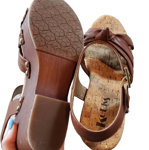Kork-Ease | Shoes | Korks Dawson Wedge Brown Platform Sandals Womens ...